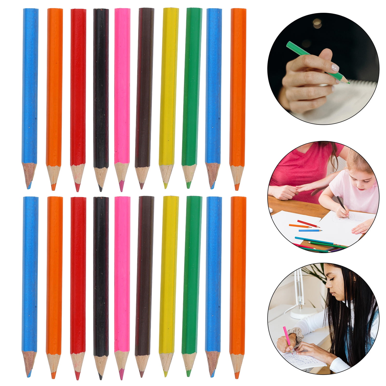 OUNONA 48pcs Mini Colored Pencils Short Colored Pencils Small Pencils ...