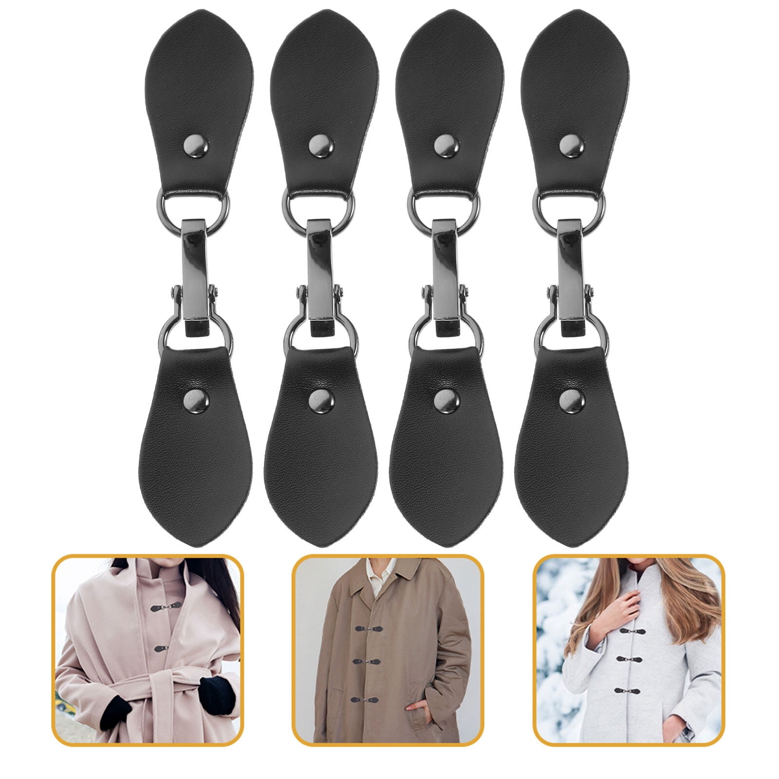 Homoyoyo Sweater Buckle Clothing Hook Buckles Metal Black 4Pcs ...