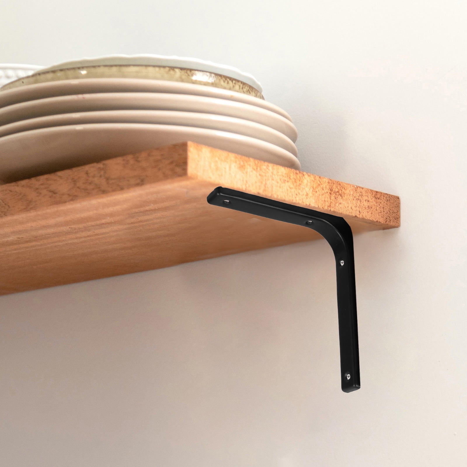 OUNONA 4Pcs Black L Shelf Bracket Steel Heavy Duty Corner Brace Joint ...