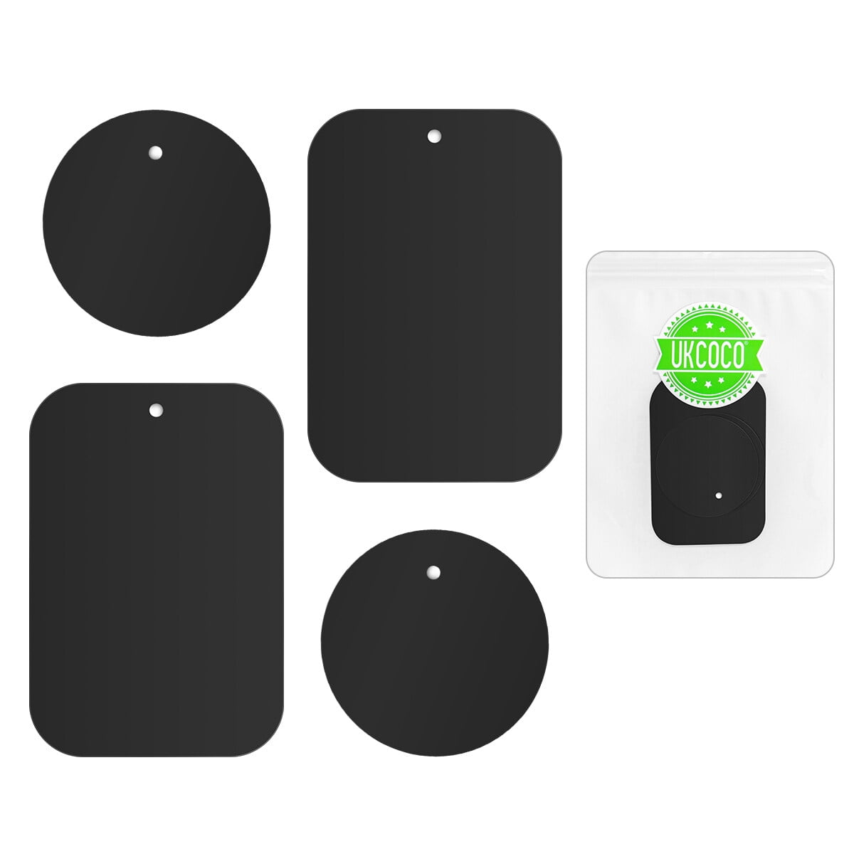 OUNONA 4Pcs Black Magnetic Metal Plates with Self Adhesive Backing for ...