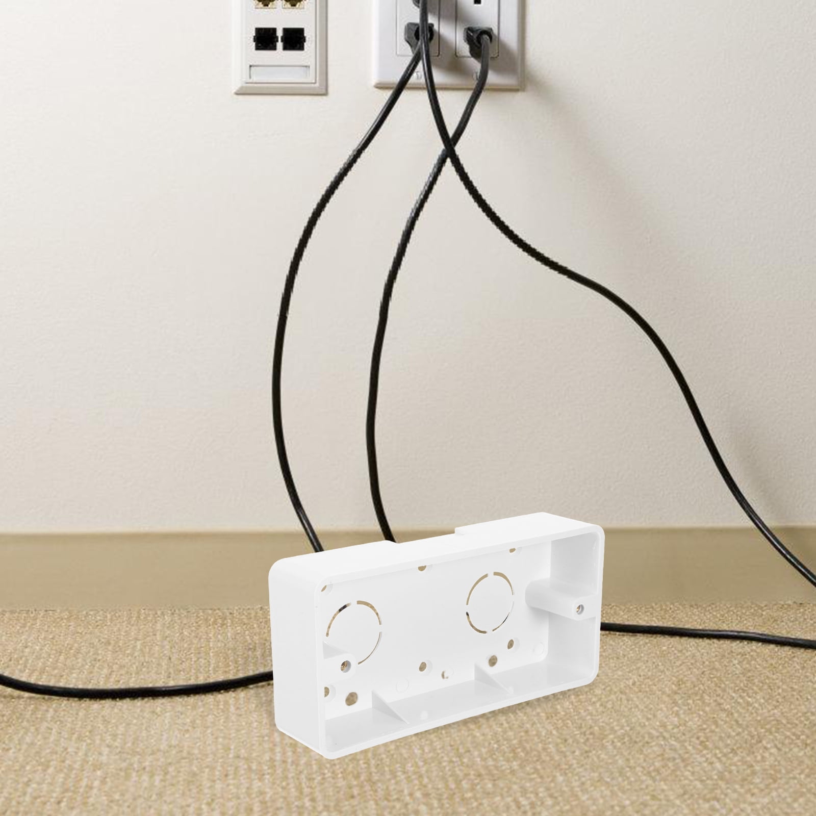 OUNONA 4Pcs Durable White Plastic Electrical Junction Box for Wall ...