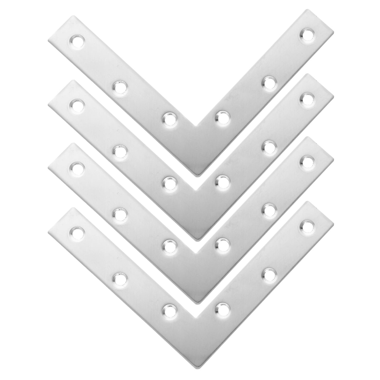 OUNONA 4-Pack Stainless Steel L Brackets Flat Metal Plates for Wood ...