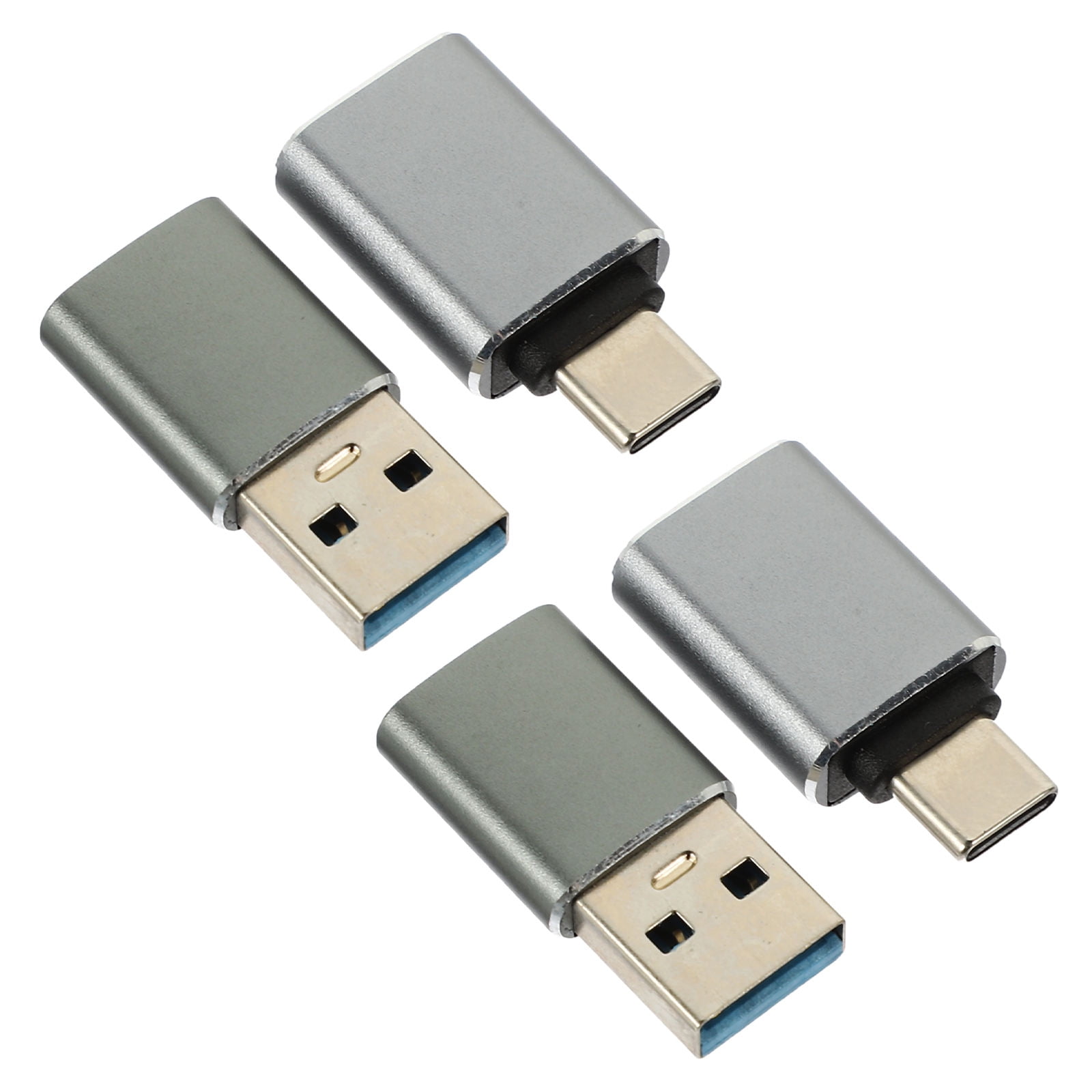WEAVILUX 4pcs Grey USB to C Adapter Data Transfer Mobile Phone Users ...