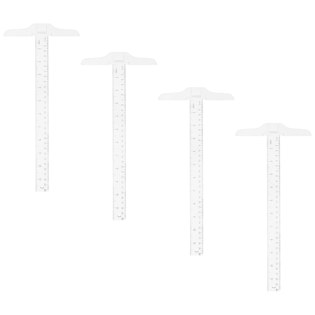 OUNONA 4Pcs Portable T Shape Rulers T-Square Rulers Measuring T-shaped ...