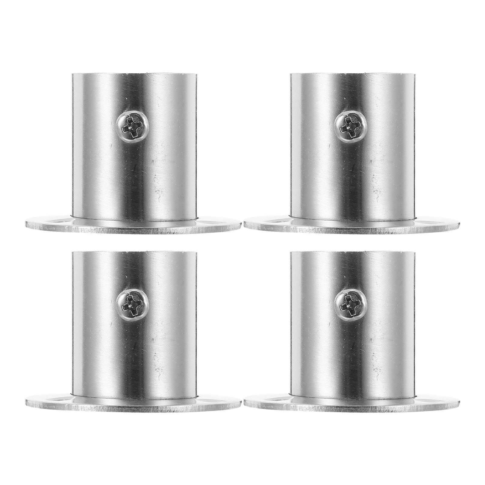 OUNONA 4Pcs Stainless Steel Pole Flange Socket Silver Ceiling and ...