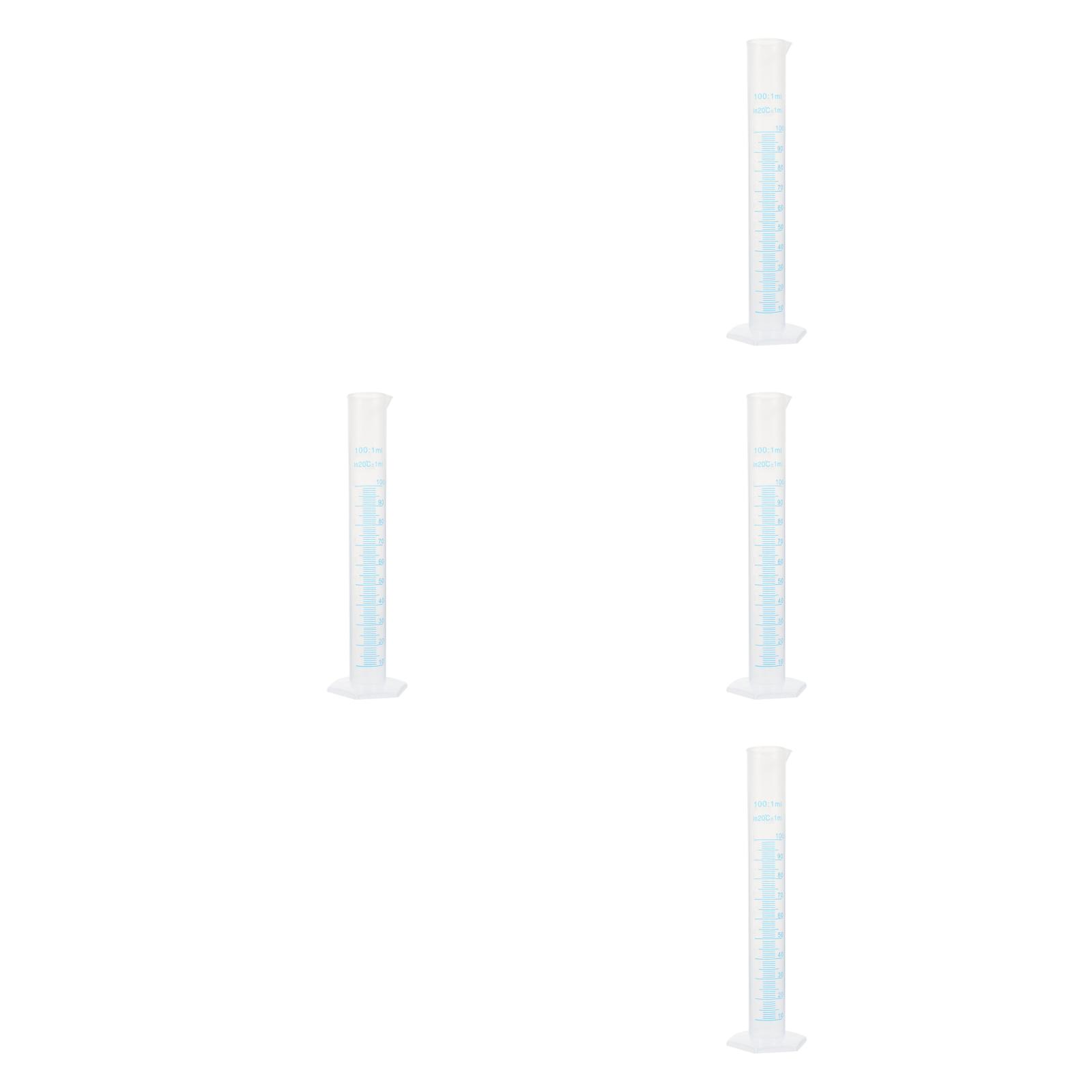OUNONA 4pcs 100ml Transparent Graduated Cylinder Science Measuring Test ...