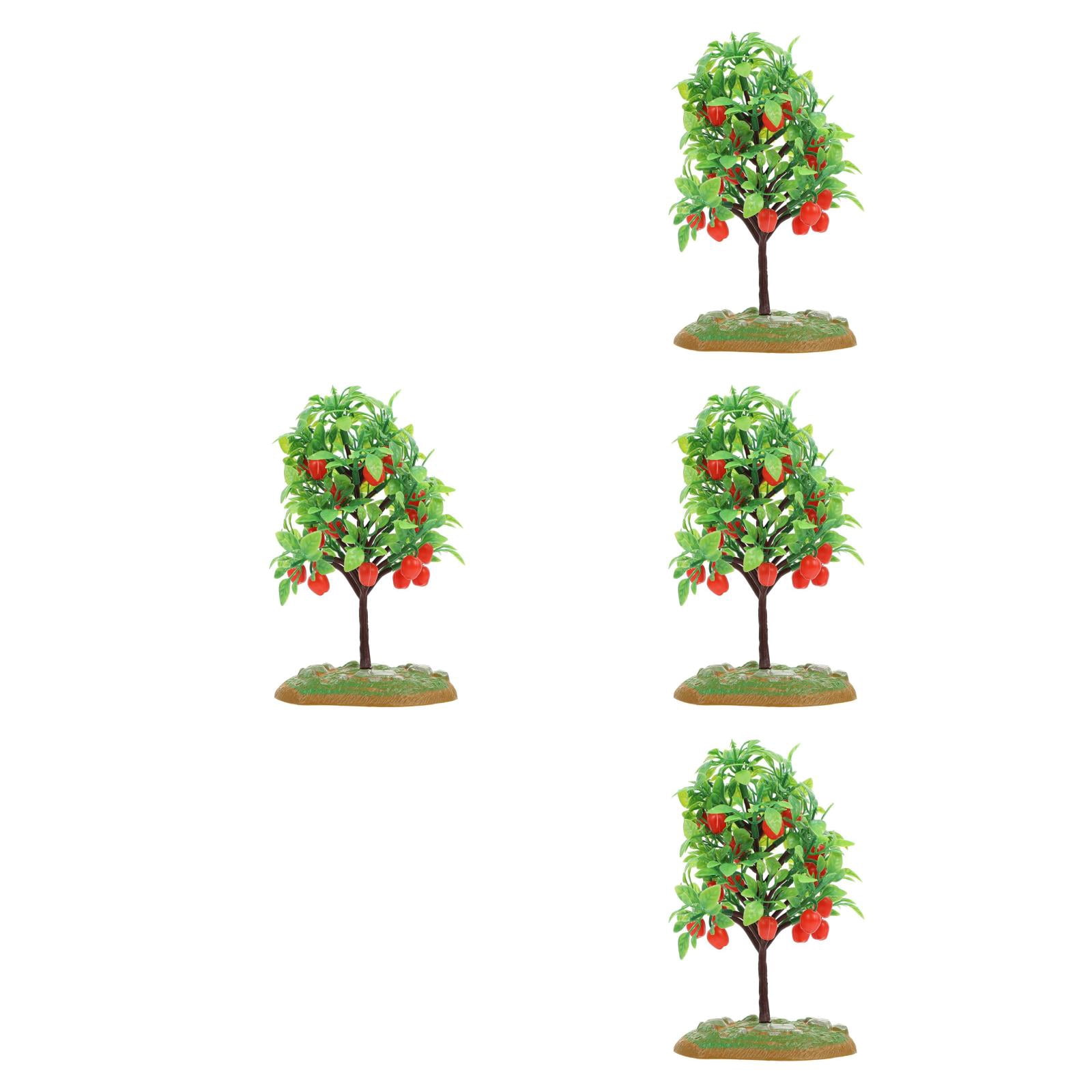 OUNONA 4pcs Artificial Apples Tree for Miniature Landscape Ideal for ...