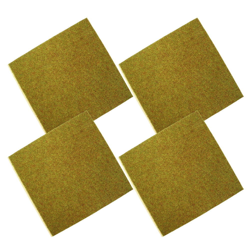 OUNONA 4pcs Artificial Model Grass Mat For Sand Table Nylon Turf Mat ...