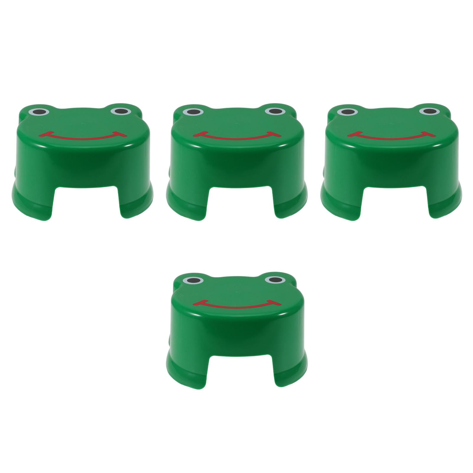 OUNONA 4pcs Cartoon Plastic Stool Portable Stool Chair Stool Cute ...
