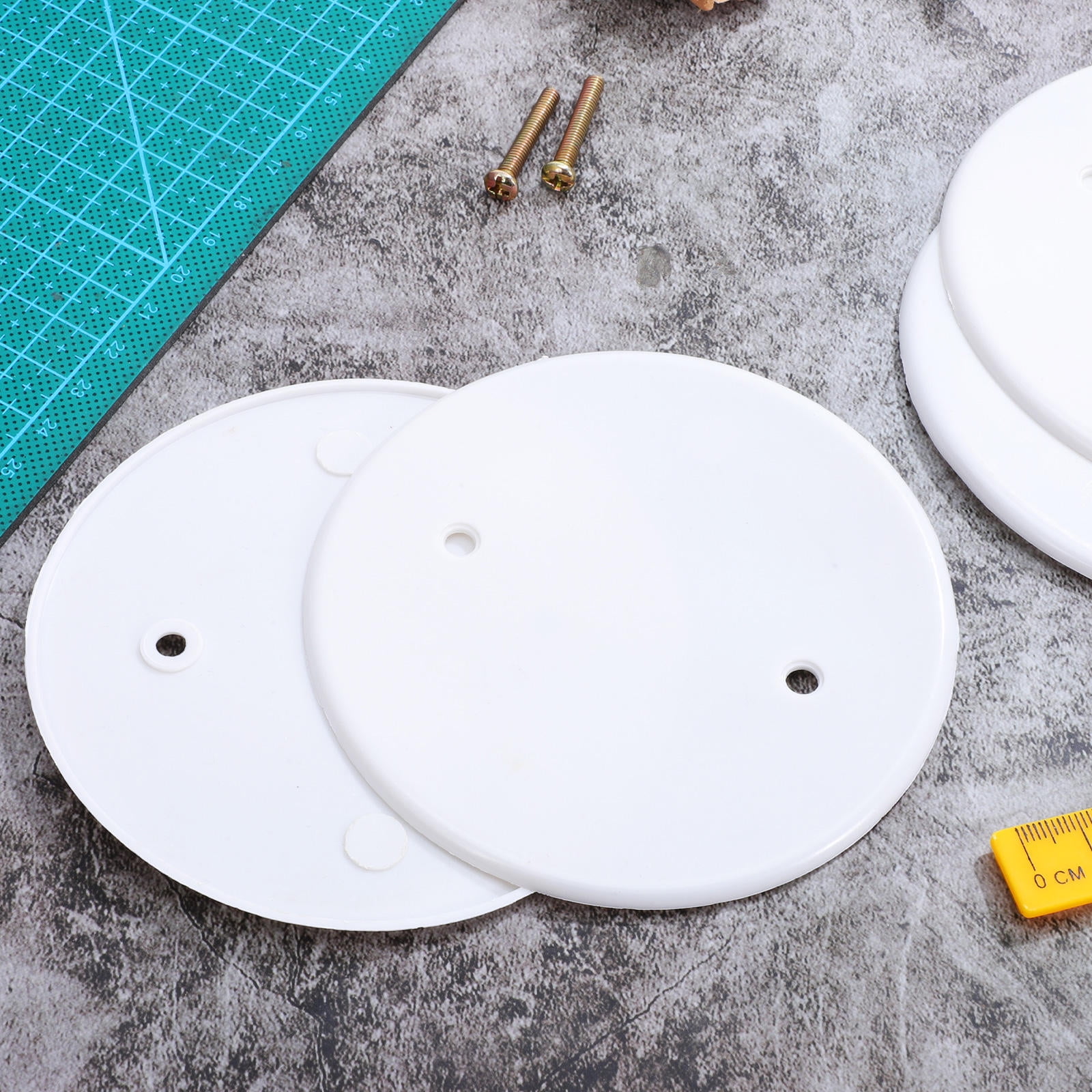 OUNONA 4pcs Ceiling Blank-Up Cover Plate Round Outlet Cover Plastic ...