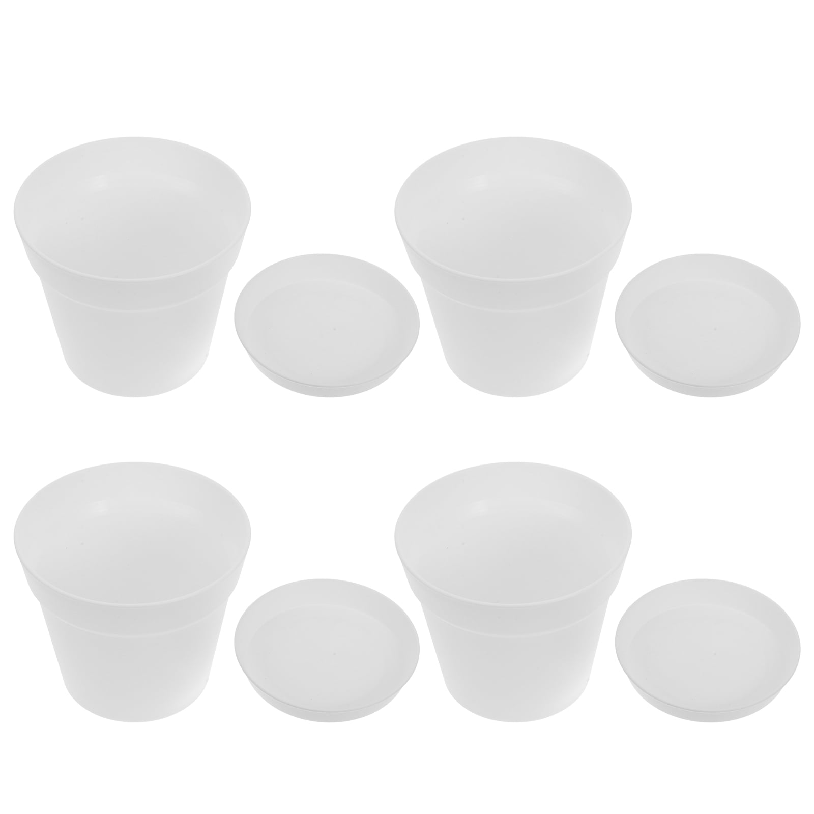 OUNONA 4pcs Decorative Plastic Flower Pots with Drainage Holes and ...
