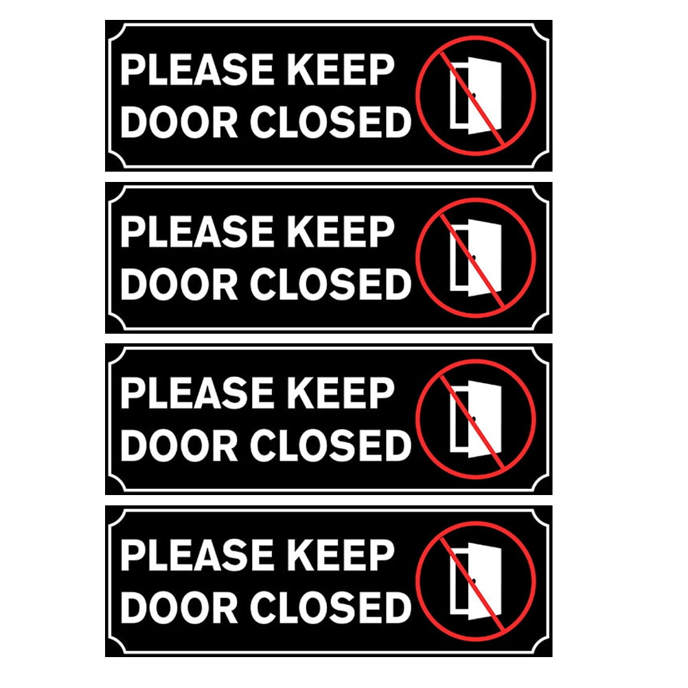 OUNONA 4Pcs PVC Door Closure Reminder Sticker Black for Workplace and ...