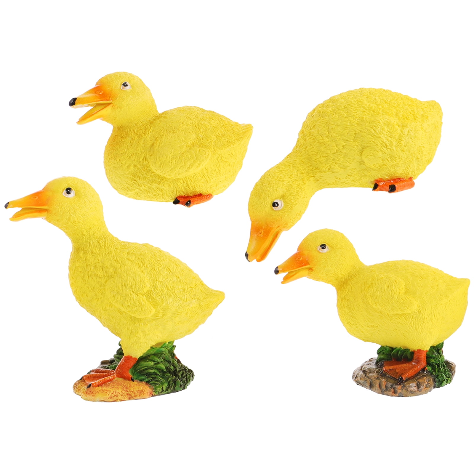 OUNONA 4pcs Duck Garden Statue Garden Duck Adornment Resin Duck Statue ...