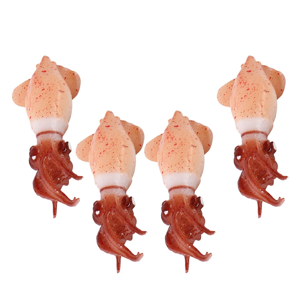 OUNONA 4pcs Fake Squid Artificial Pretend Play Food Toy Realistic Meat ...