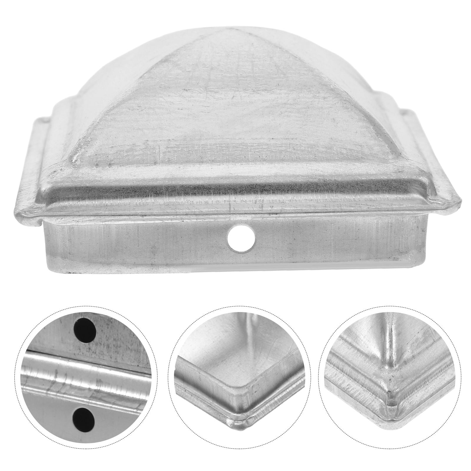 WEAVILUX 4pcs Silver Zinc Steel Pyramid Post Caps Weather Resistant ...