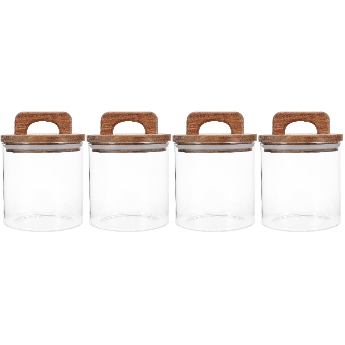 OUNONA 4pcs Glass Canister Glass Tea Container Clear Storage Canister ...