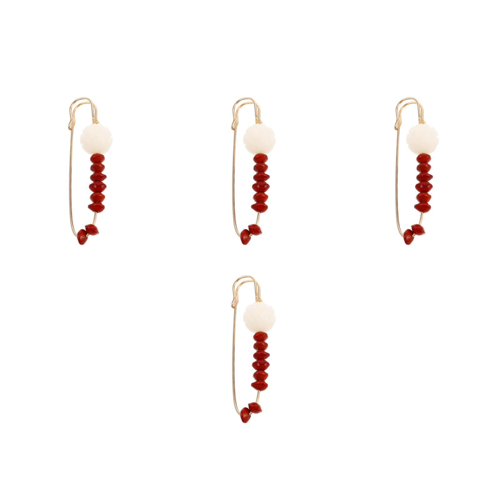 OUNONA 4pcs Green White Jade Bodhi Root Lotus Brooch Decorative Safety ...