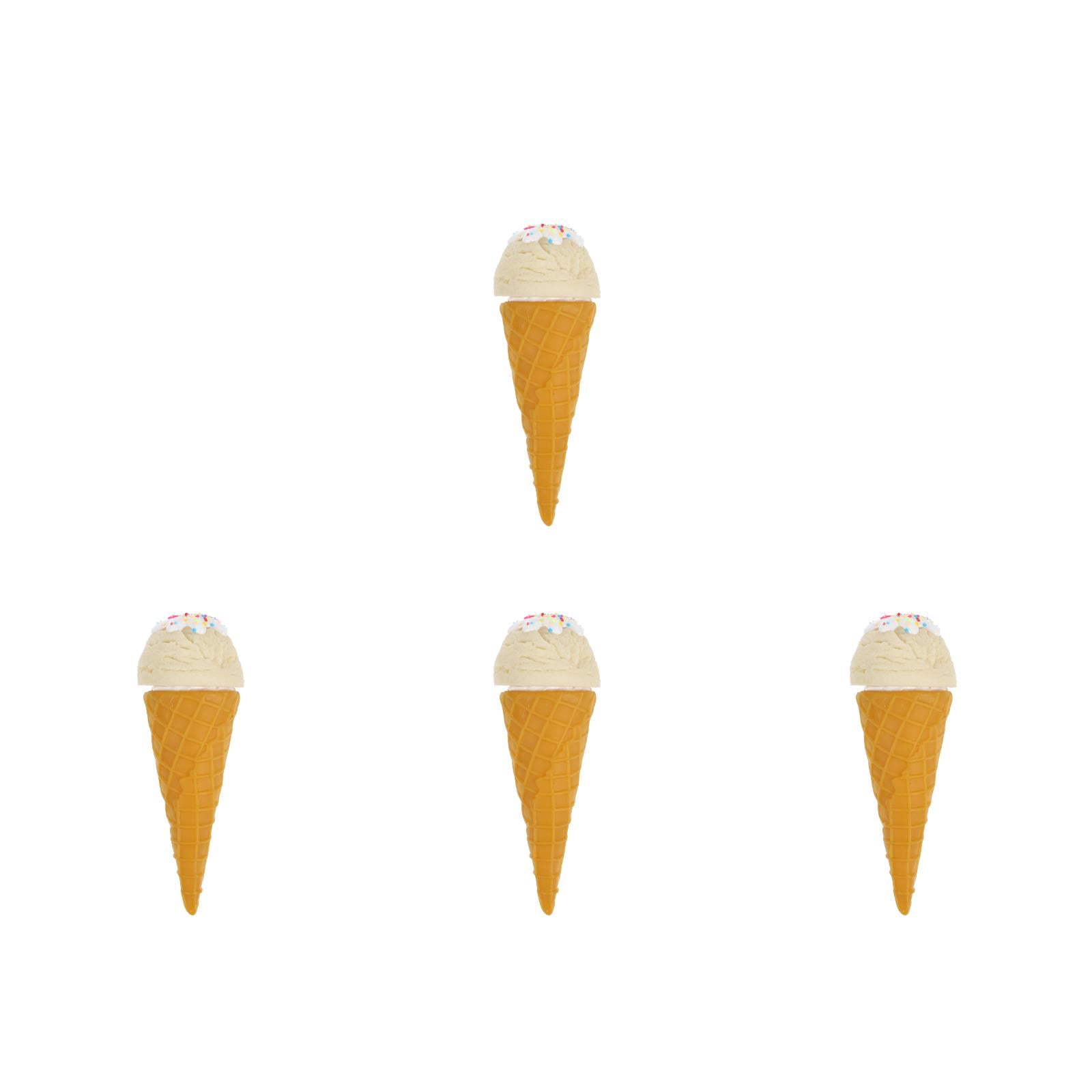 OUNONA 4pcs Ice Cream Cone Model Realistic Fake Waffle Cone Artificial ...