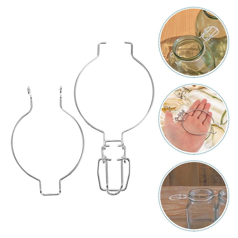 OUNONA 4pcs Mason Jar Wire Clamp Wide Mouth Glass Jar Wire Locking ...