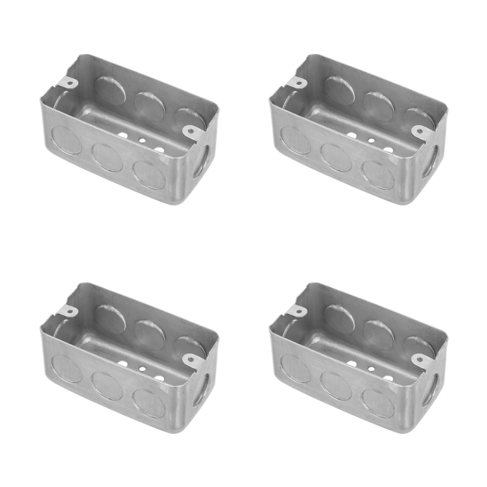 OUNONA 4pcs Metal Electrical Box Rectangular Electrical Box Silver ...
