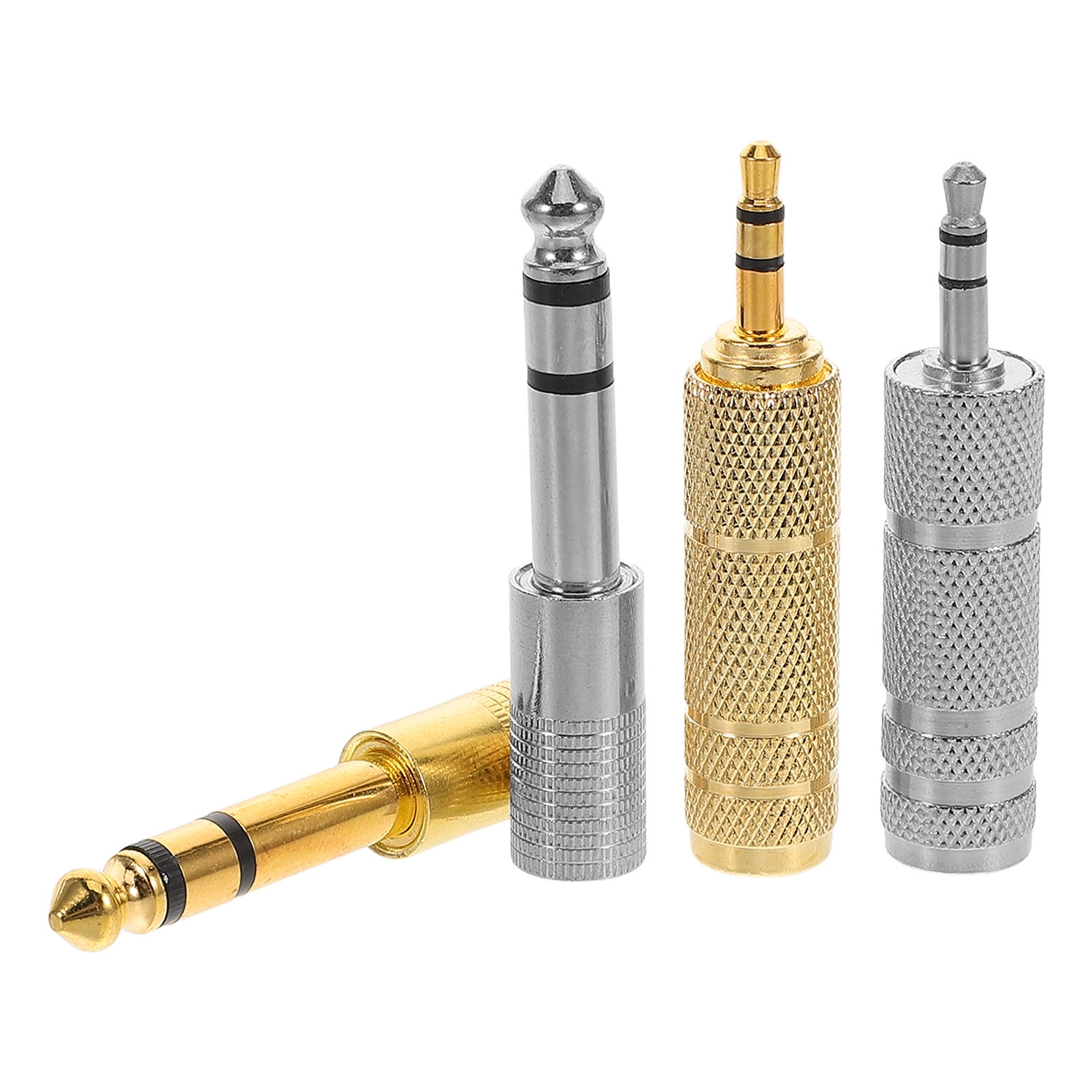 OUNONA 4pcs Metal Audio Adapter for Microphone Jack Conversion Stereo ...