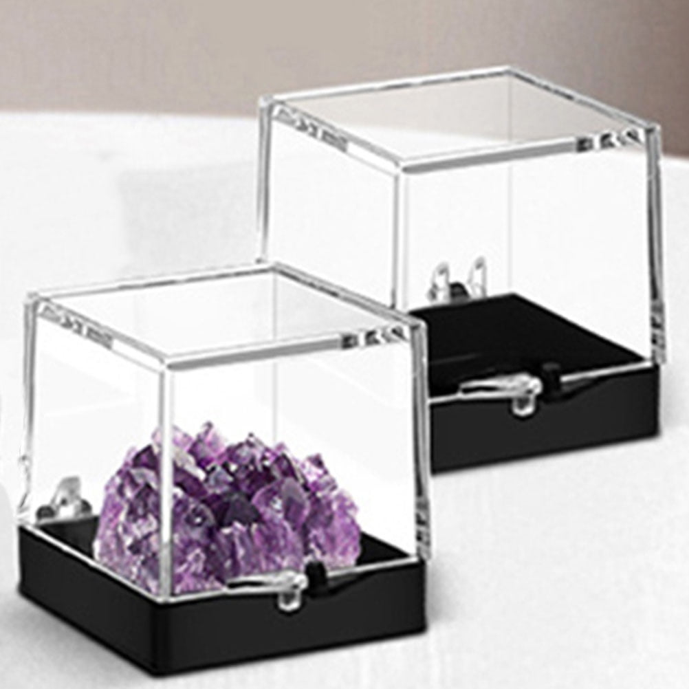 OUNONA 4pcs Miniature Display Case for Mineral Specimen Rock Collection ...