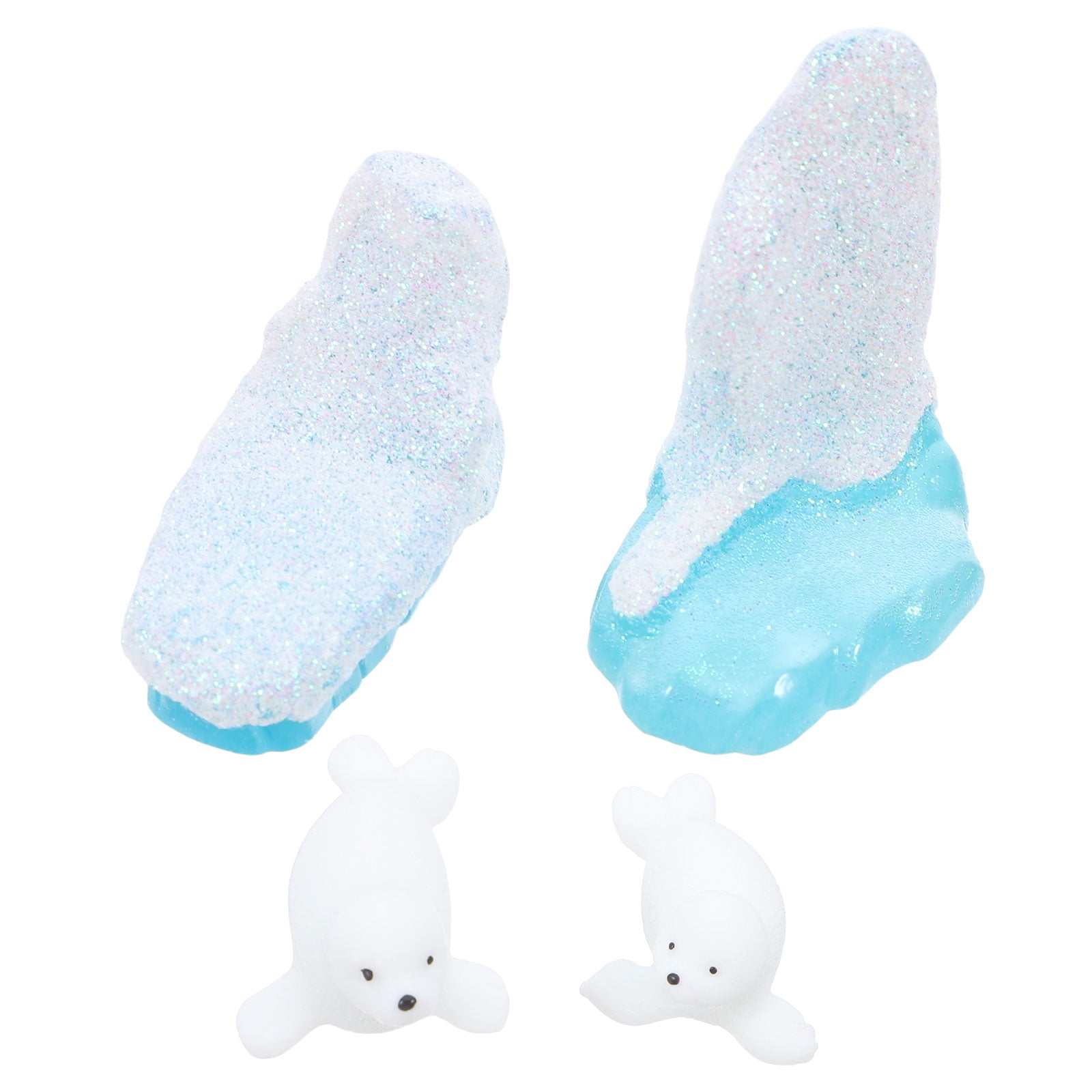 OUNONA 4pcs Miniature Resin Iceberg And Seal Figures Cute Polar Animal ...