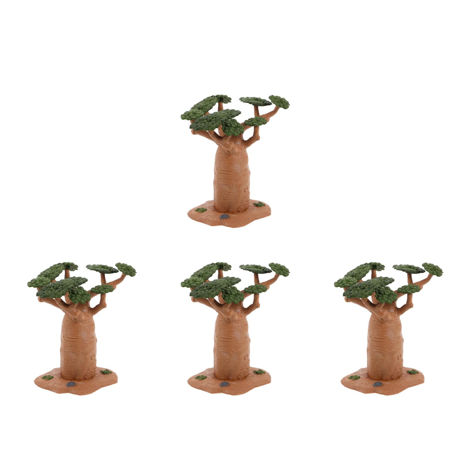OUNONA 4pcs Miniatures Green Scenery Model Trees For Maps Train Diy ...
