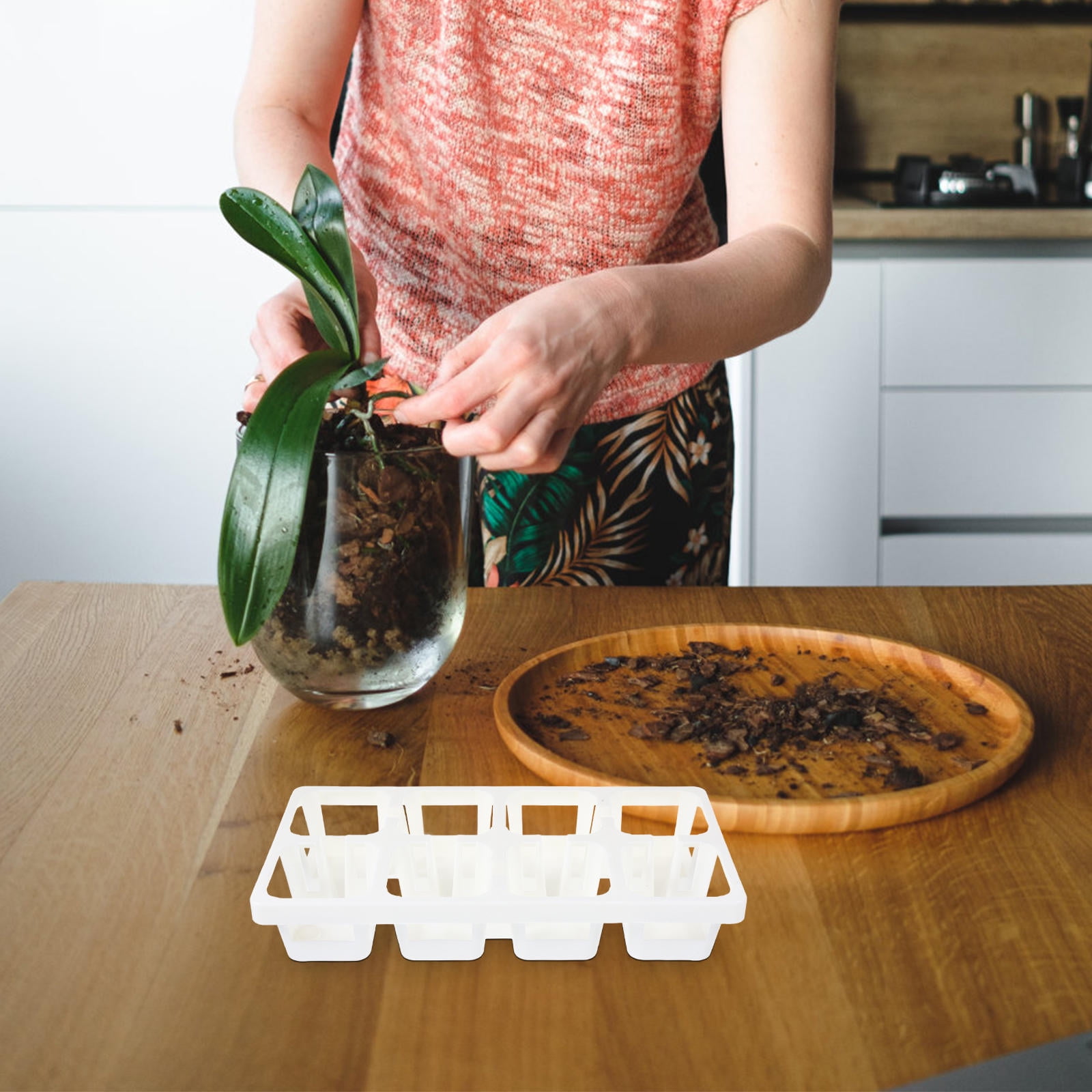 OUNONA 4pcs Plant Nursery Tray Rack Plastic Germination Nursery Pot ...