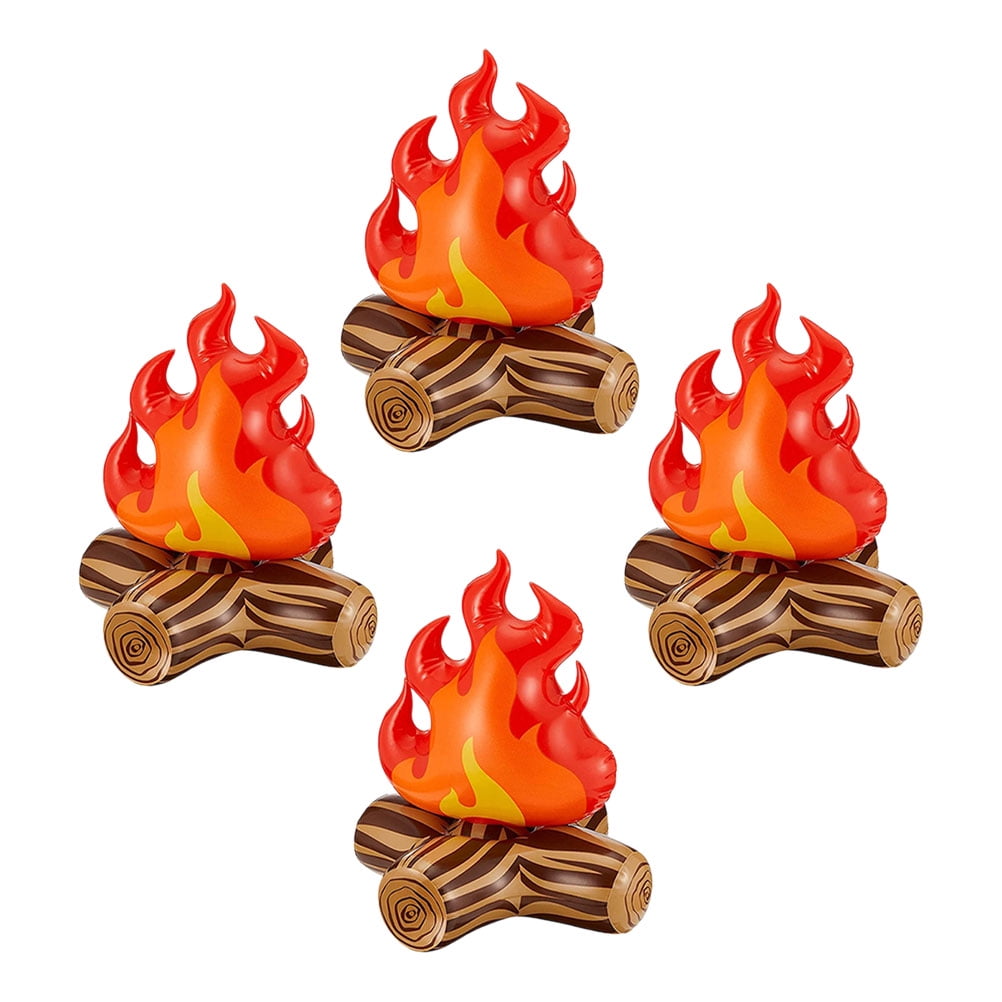 OUNONA 4pcs Red Air-filled Artificial Campfire Fake Campfire Balloon ...