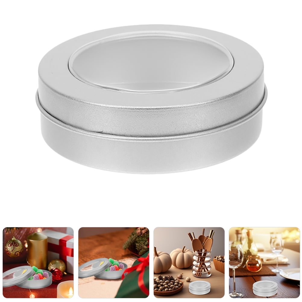 OUNONA 4pcs Round Tinplate Box with Lid, Large Cookie Tin for Holiday ...