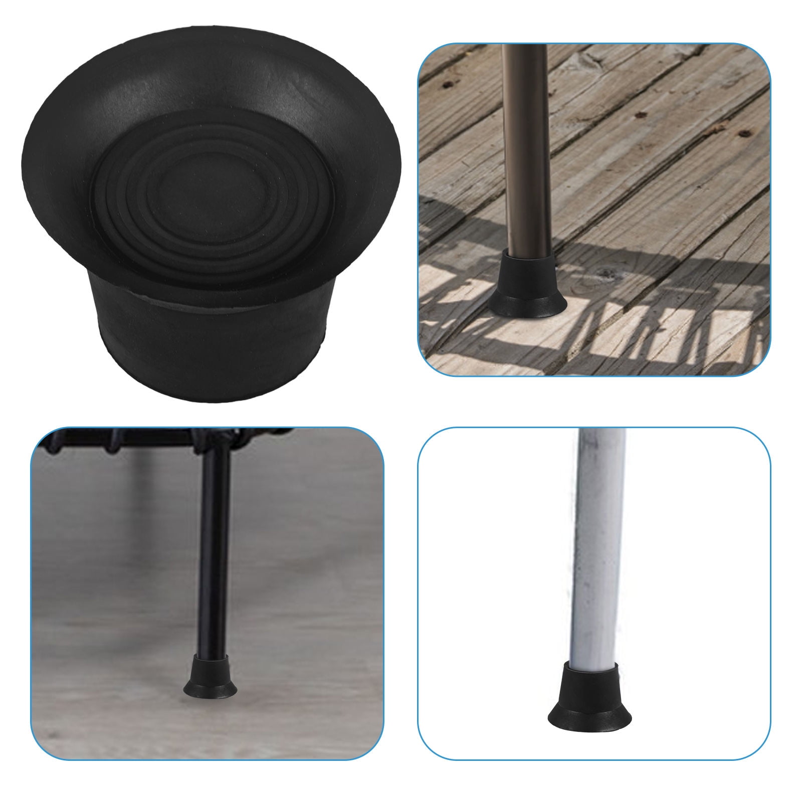 OUNONA 4pcs Rubber Feet Round Chair Rubber Leg Caps Mini Trampoline ...