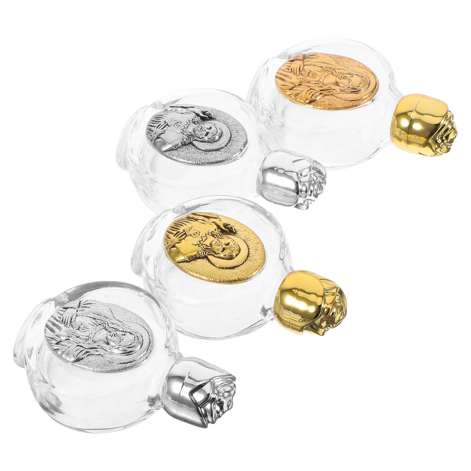 OUNONA 4pcs Small Portable Holy Water Bottle With Rose Crystal Glass ...