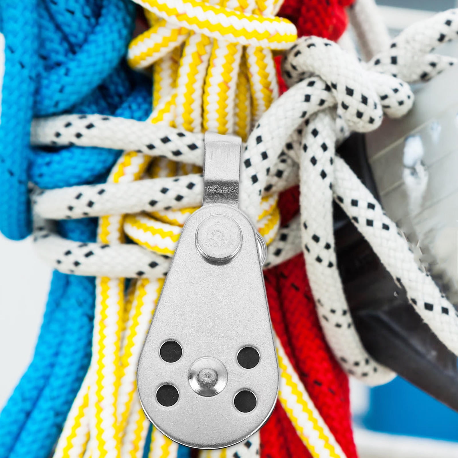 OUNONA 4pcs Stainless Steel Marine Pulley Blocks Assortment For Sailing ...