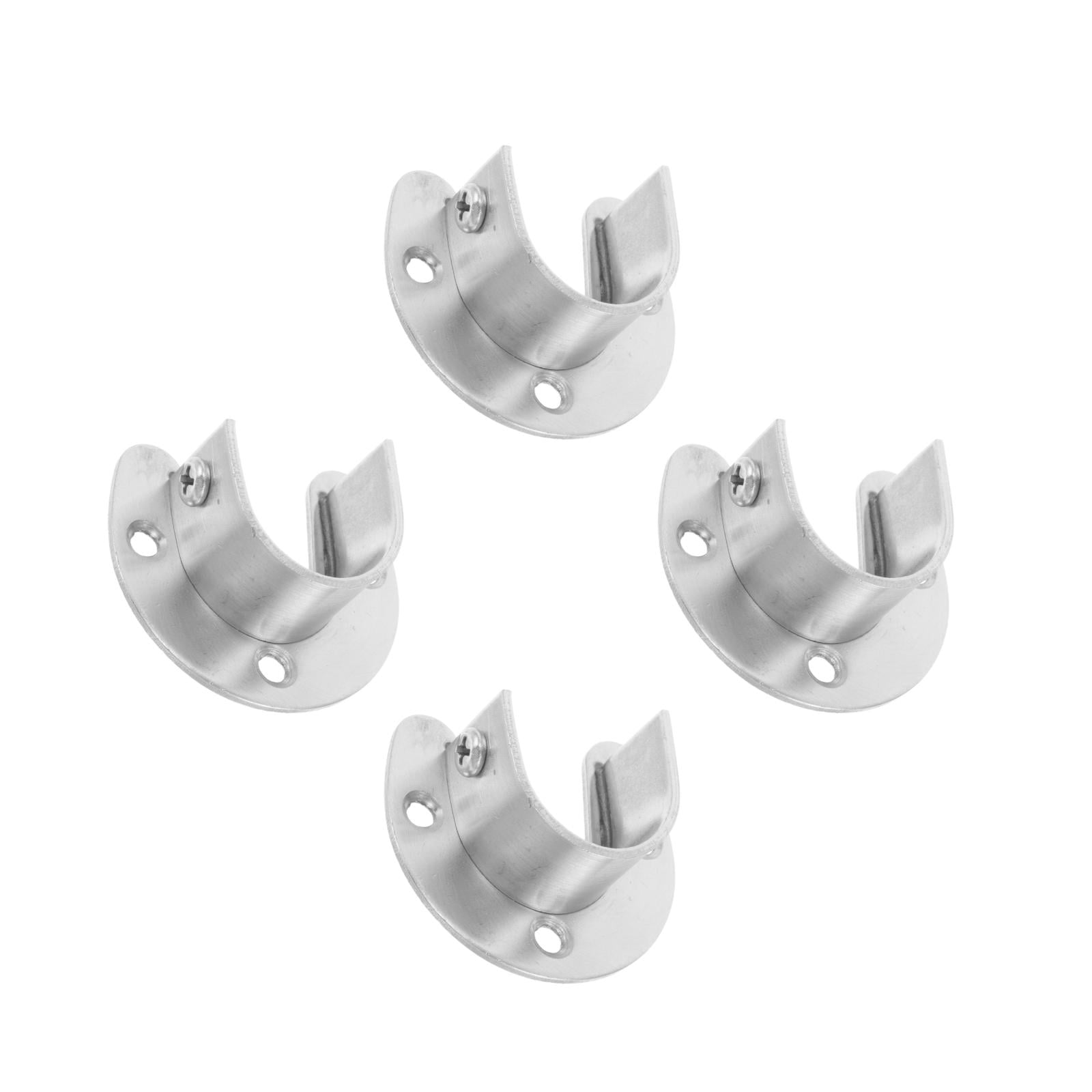 OUNONA 4pcs Stainless Steel Open Flange Rod Holder Heavy Duty Closet ...
