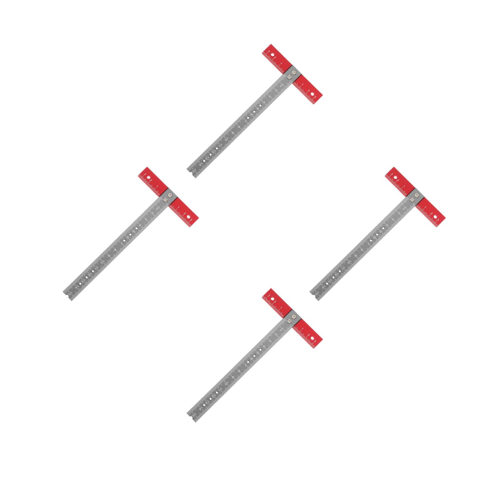 OUNONA 4pcs T Square Ruler Measuring Ruler Aluminum Alloy Ruler ...