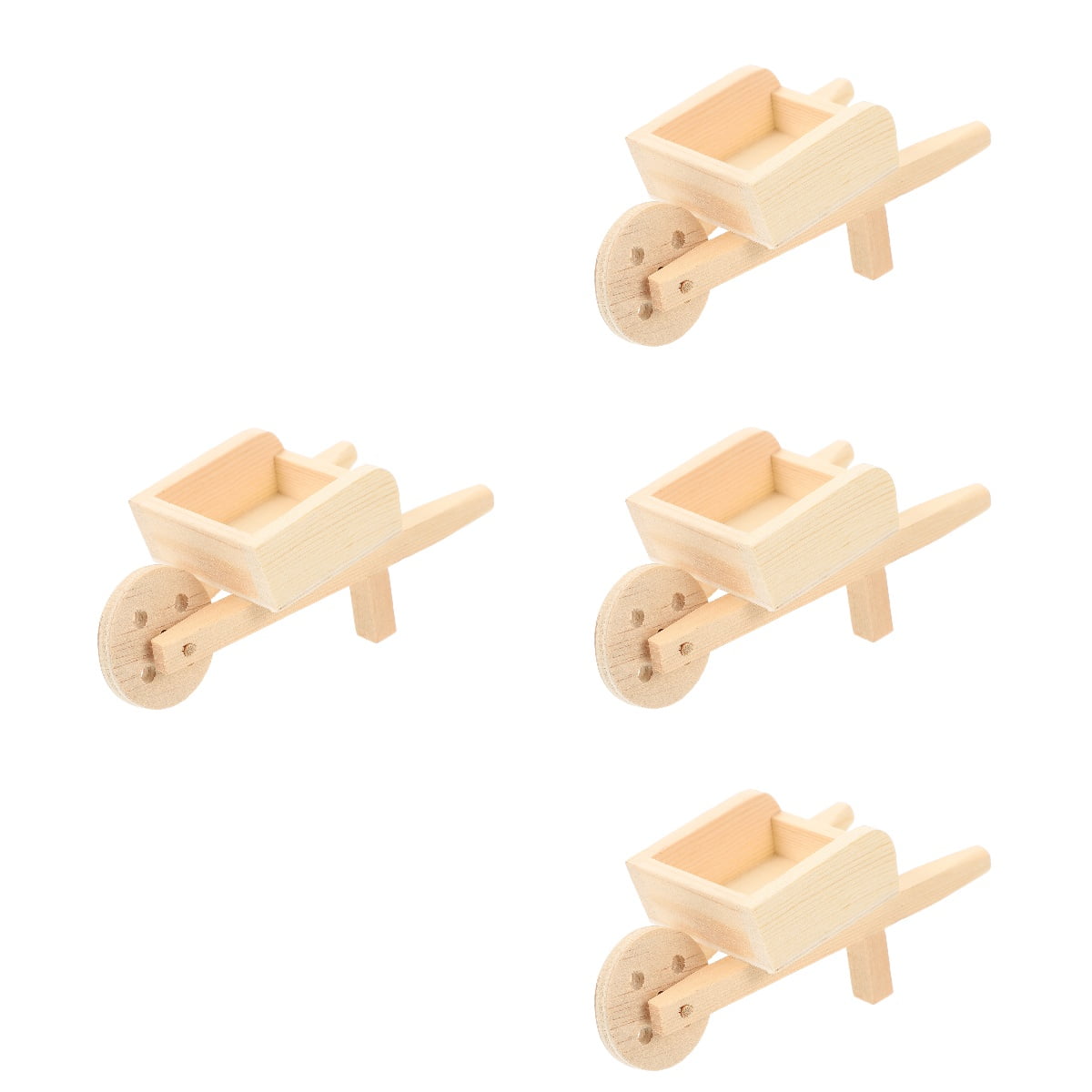 OUNONA 4pcs Tiny Cart Model Micro Landscape Wheelbarrow Model Farm ...