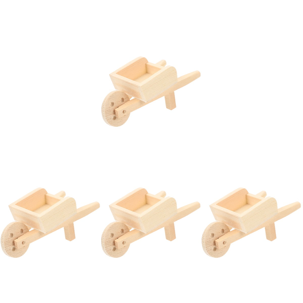 OUNONA 4pcs Tiny Cart Model Landscape Wheelbarrow Model Farm ...