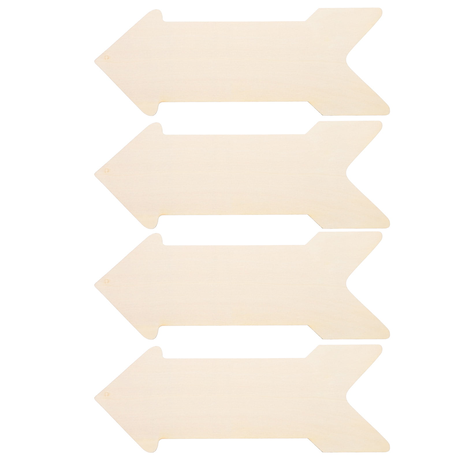 OUNONA 4pcs Unfinished Wooden Cutouts Graffiti Arrow Wood Slices Blank ...