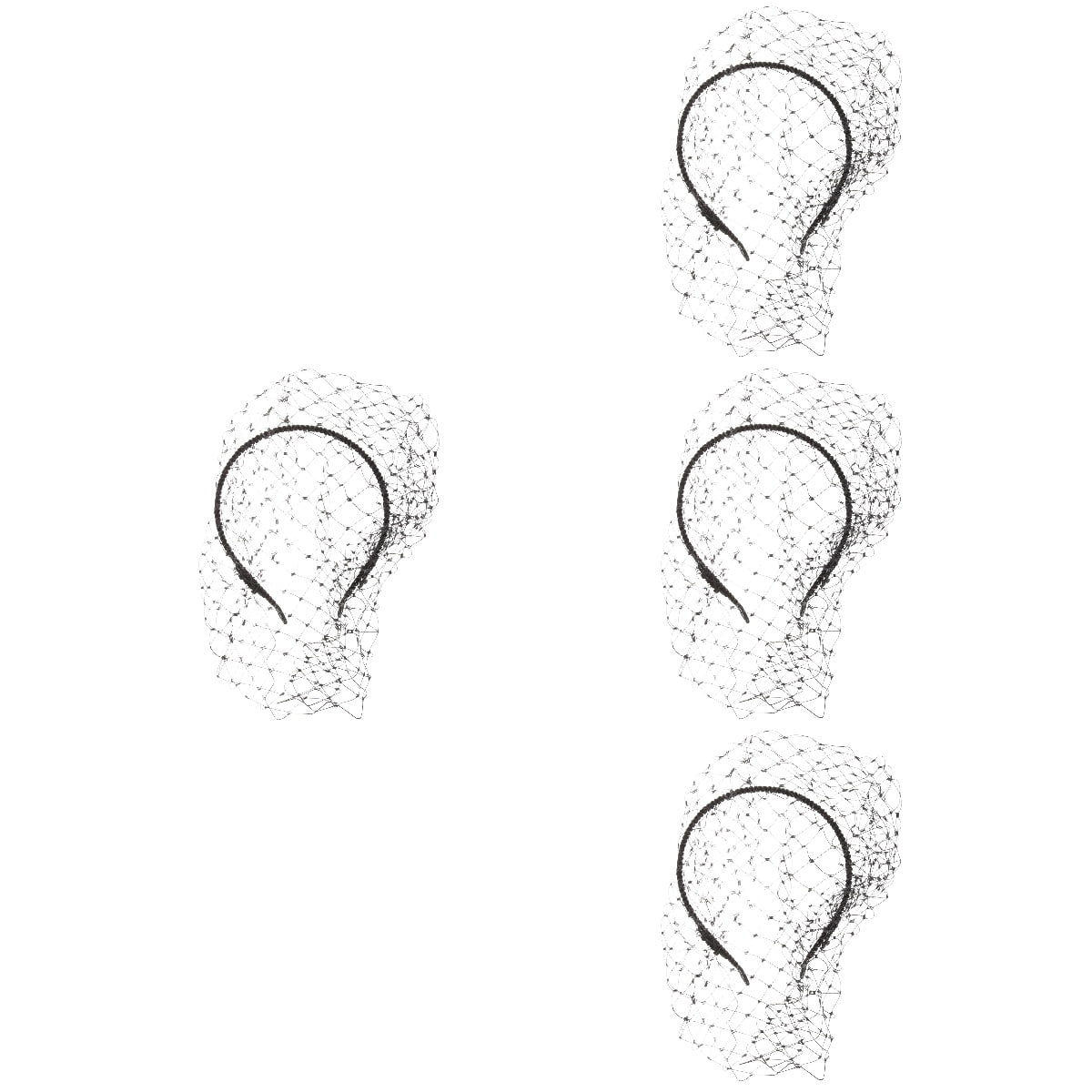 OUNONA 4pcs Vintage Veil Hair Headband Simple Elegant Mesh Headdress ...