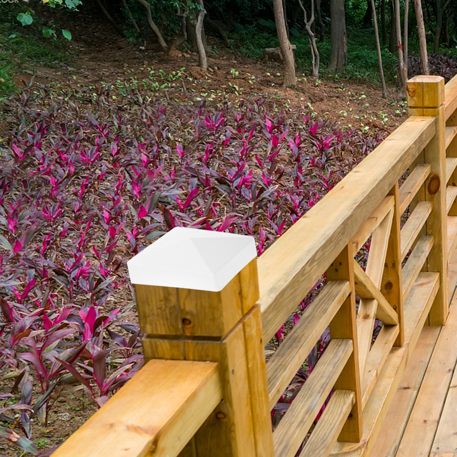 OUNONA 4pcs Vinyl Pyramid Post Caps, Fence Pyramid Post Caps PVC Deck ...