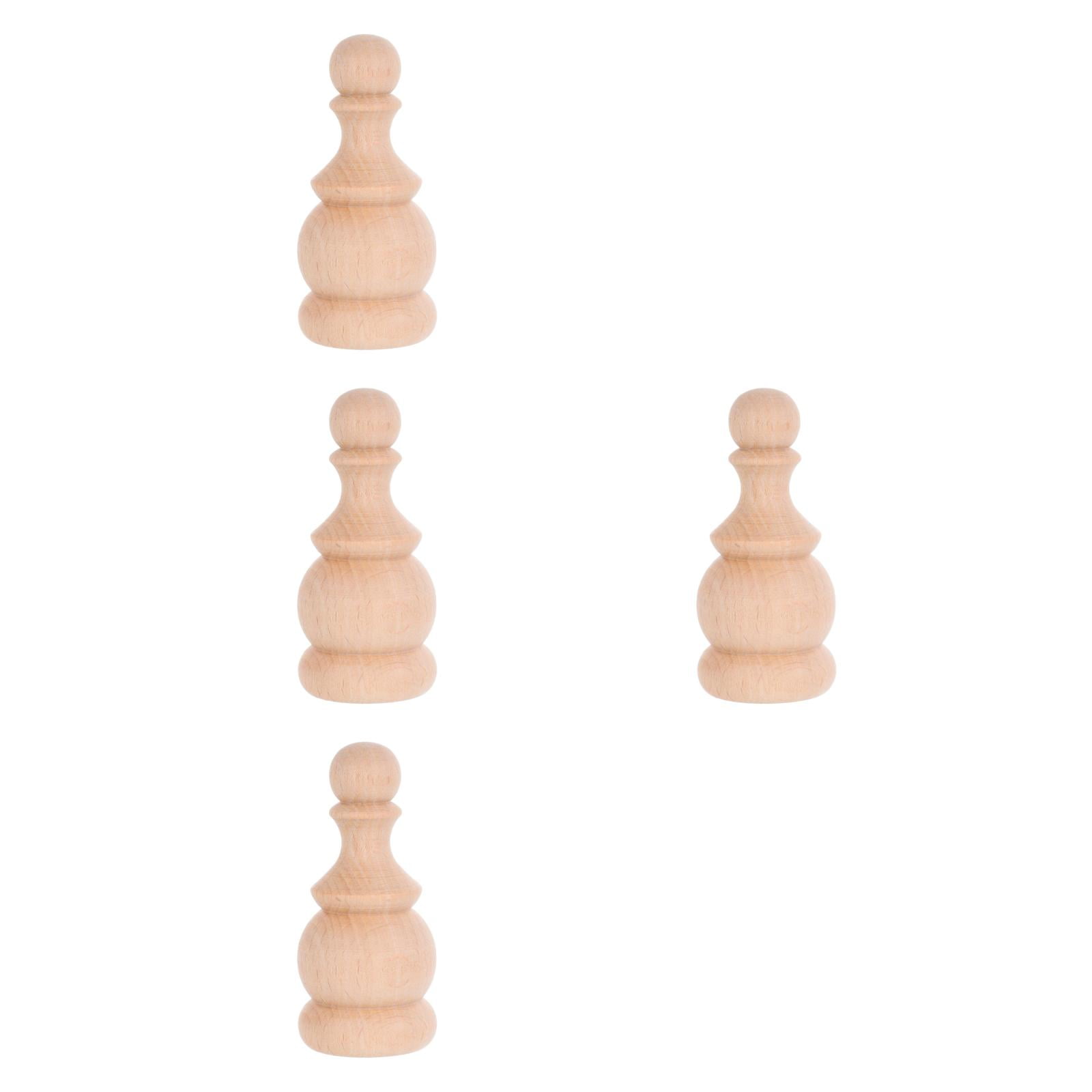 OUNONA 4pcs Wood Finials for Bed Posts and Staircases Unfinished Wooden ...