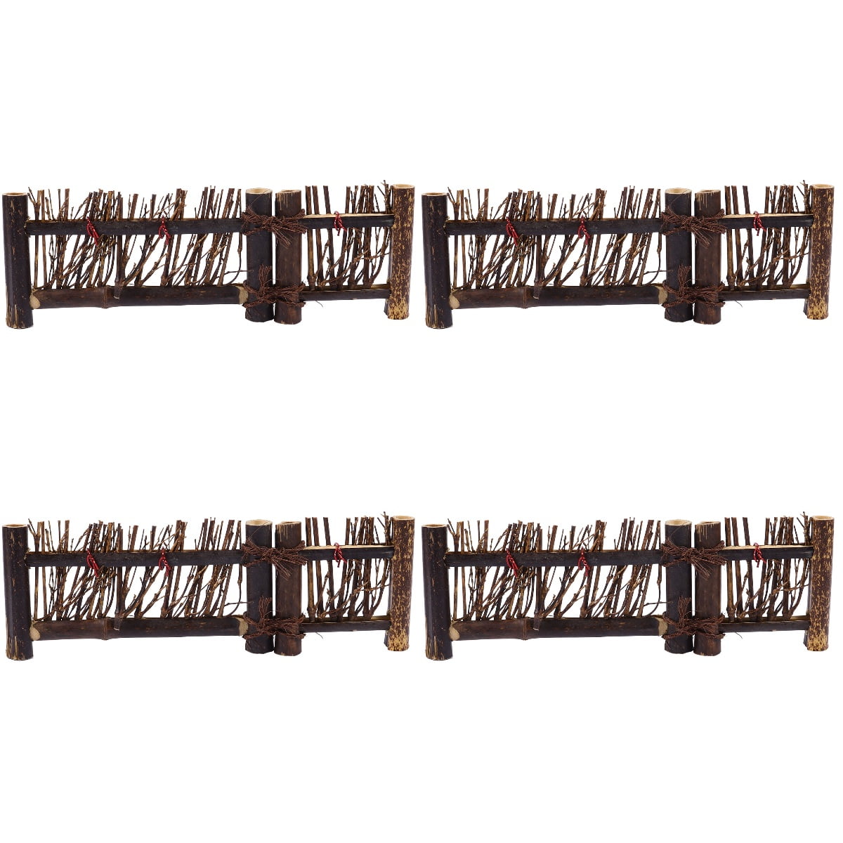 OUNONA 4pcs Wood Garden Fence Wooden Fence Folding Sand Table Fence ...