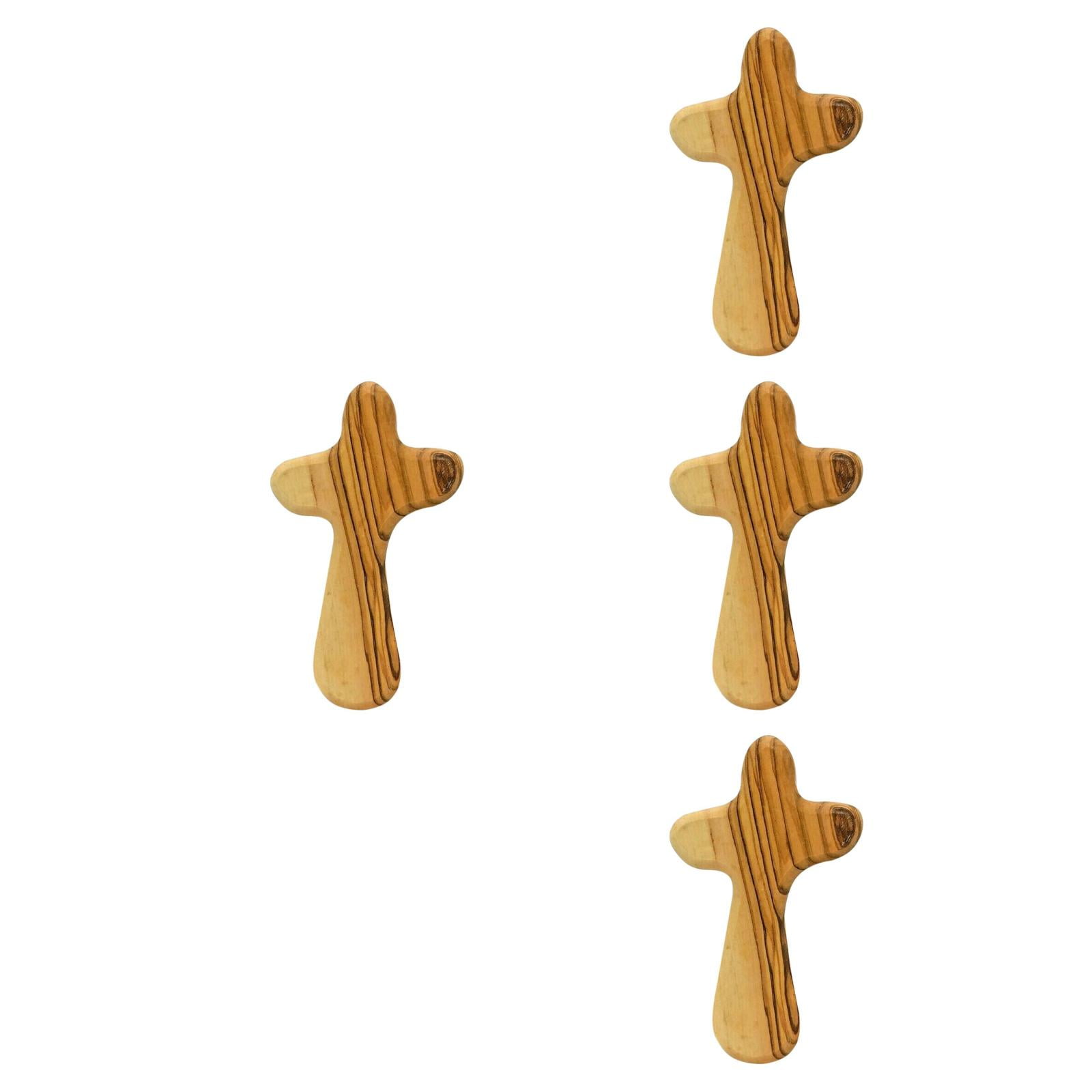 OUNONA 4pcs Wooden Cross for Prayer Cross for Pocket or Desk Household ...