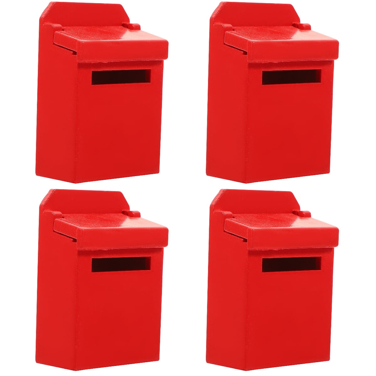 OUNONA 4pcs Wooden Mini Mailbox Craft Small Mailbox Model Tiny Mailbox ...