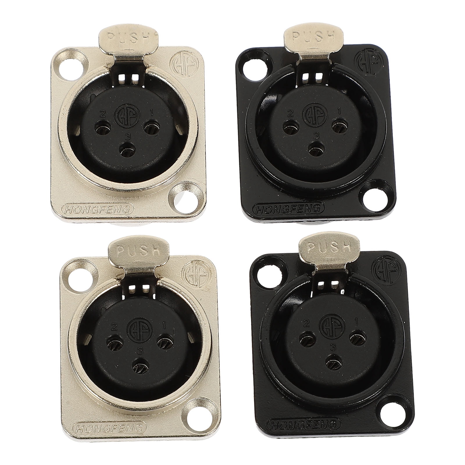 OUNONA 4pcs XLR Female Panel Connectors 3 Straight Terminal Speaker ...