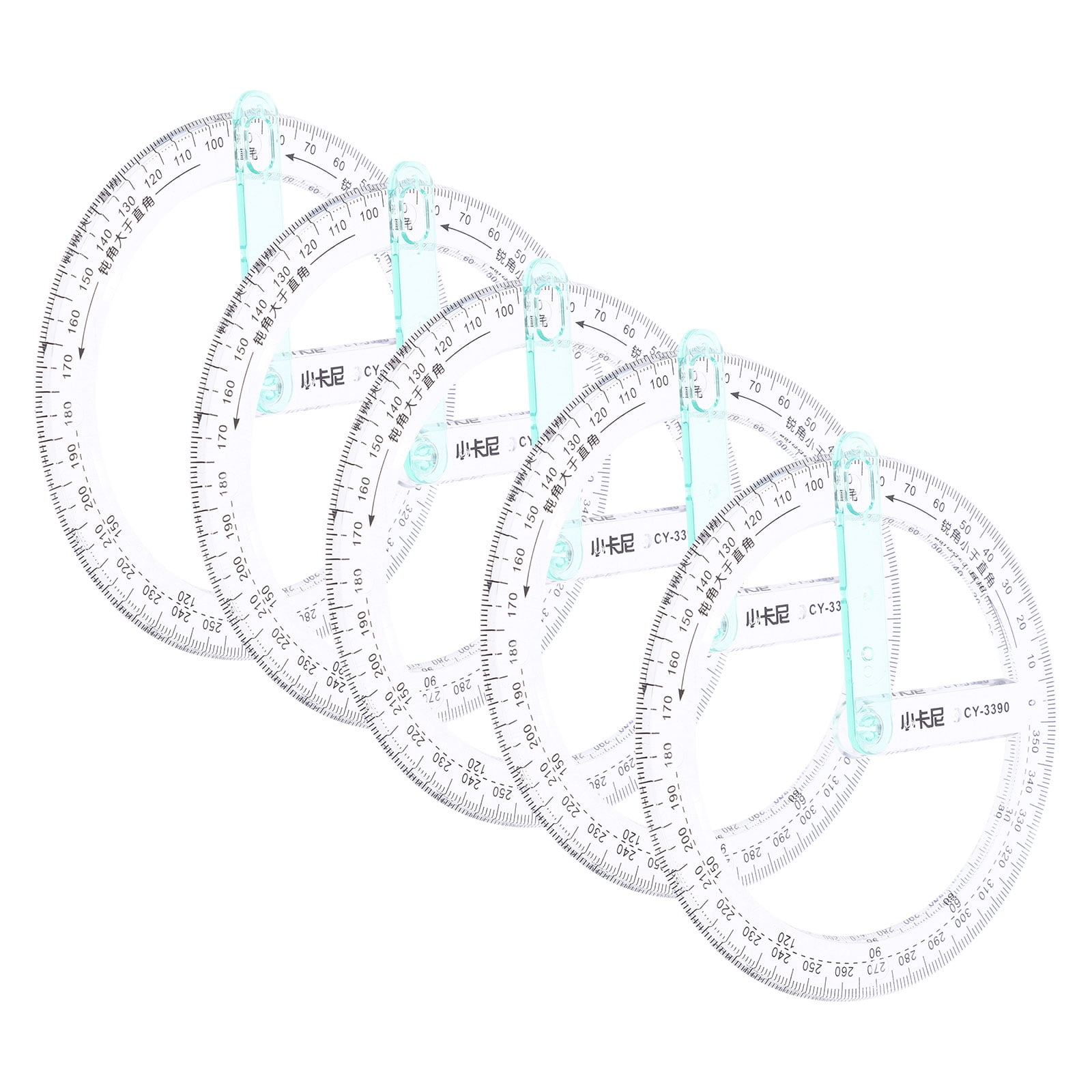 OUNONA 5 Pcs Round Ruler Helix Circle Small Protractor Circular 360 ...