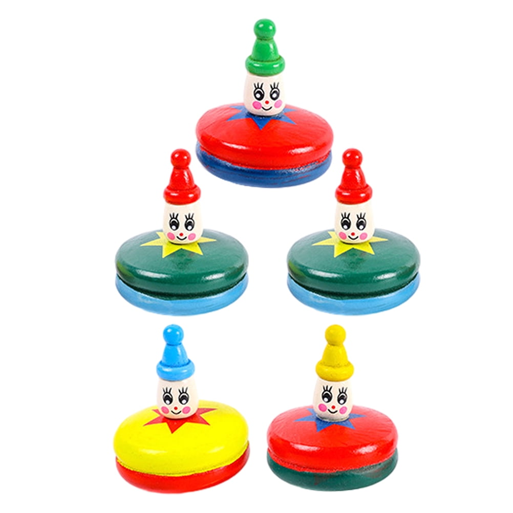 OUNONA 5 Pcs Small Wooden Spinning Top Fidget Toys and Women Child ...