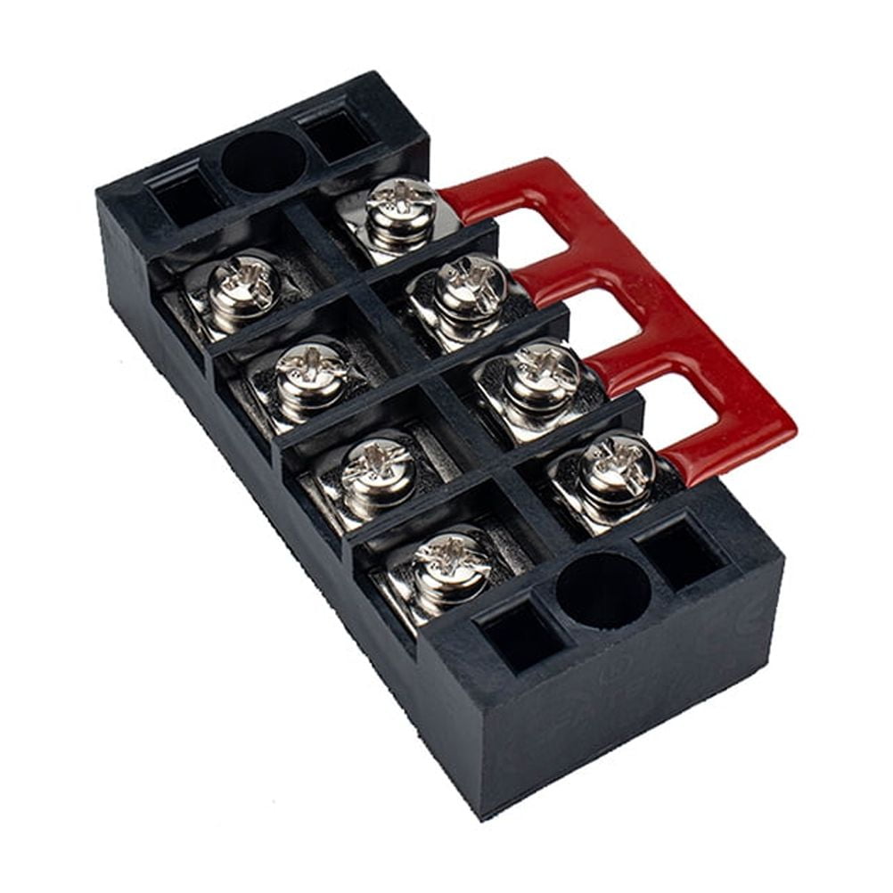 OUNONA 5 Sets 4P Dual Row Screw Terminal Strip Blocks 25A 4 Positions ...