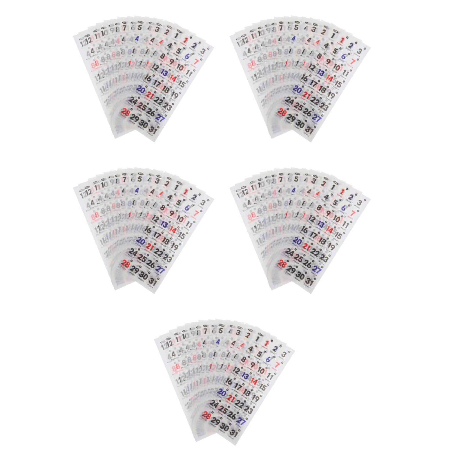 OUNONA 5 Sets Planner Date Stickers Calendar Numbers Stickers Number ...